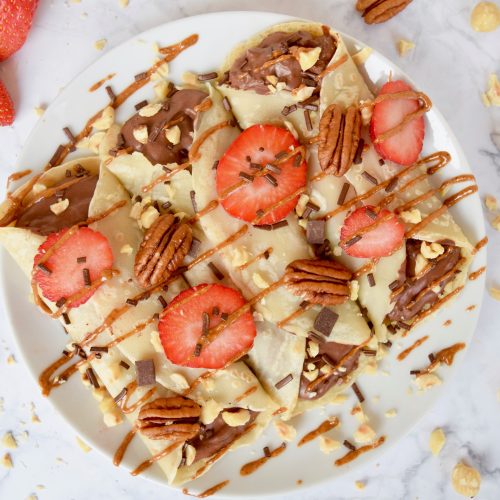 Crepes with creamy chocolate filling